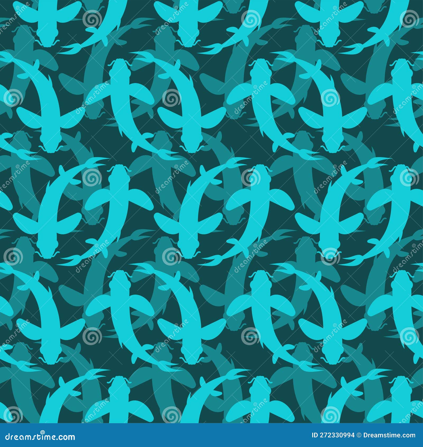 Chinese Fish Pattern Seamless. Fishes Background Stock Vector ...