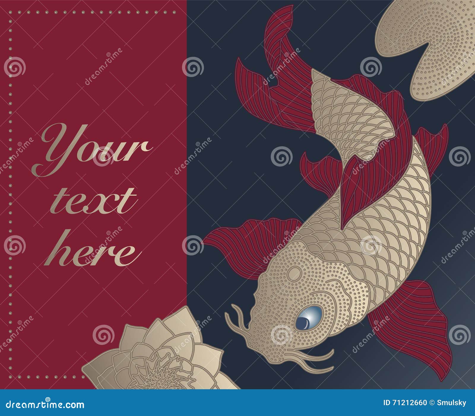 Chinese Fish in the Pond stock vector. Illustration of esoteric - 71212660