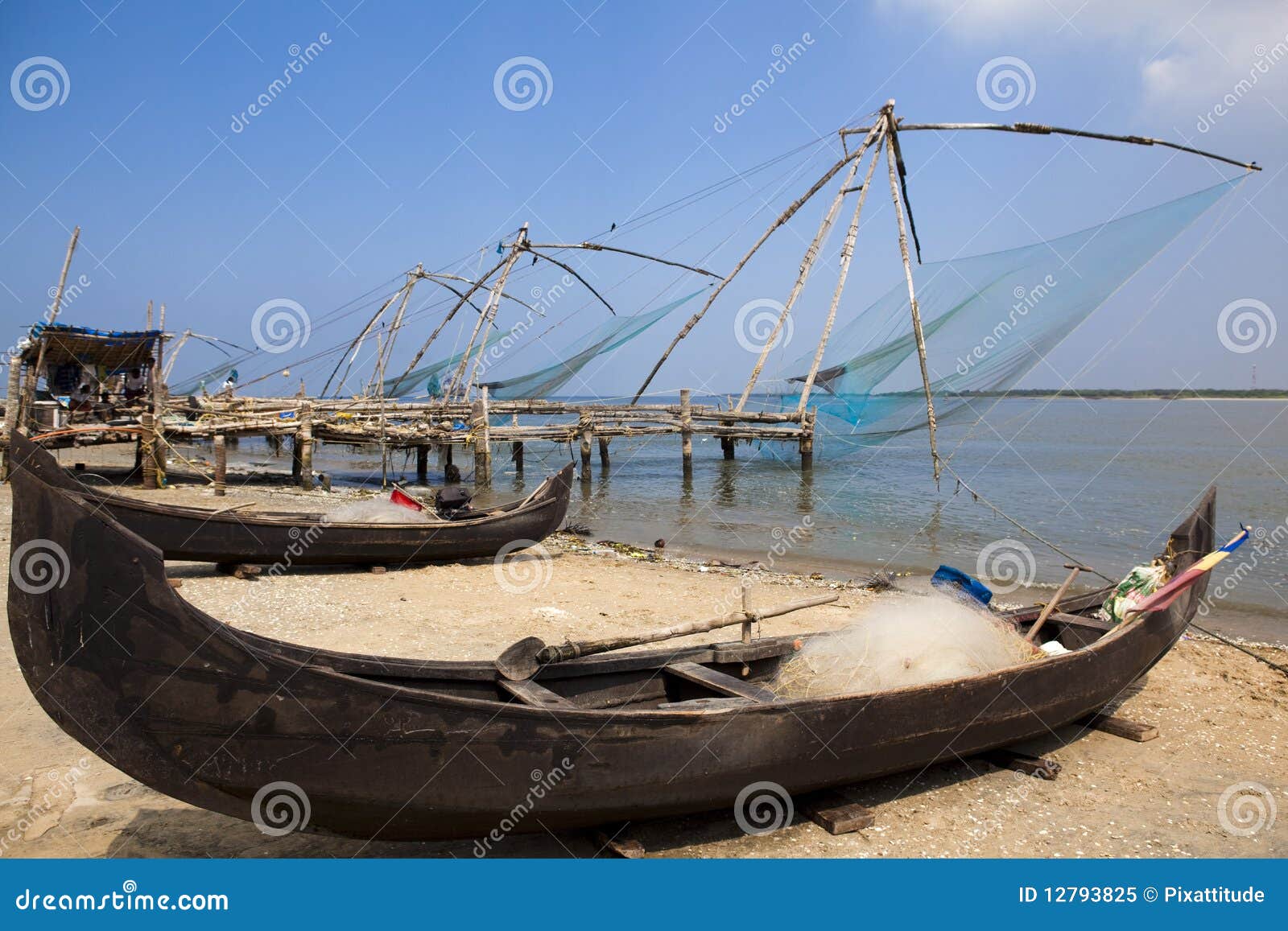 Chinese Fishing Net of Cochin Stock Image - Image of design, famous ...