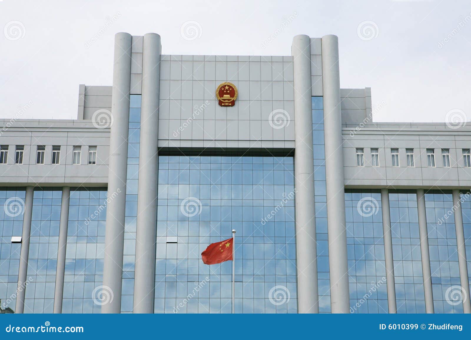 Chinese flag with building stock image. Image of national - 6010399