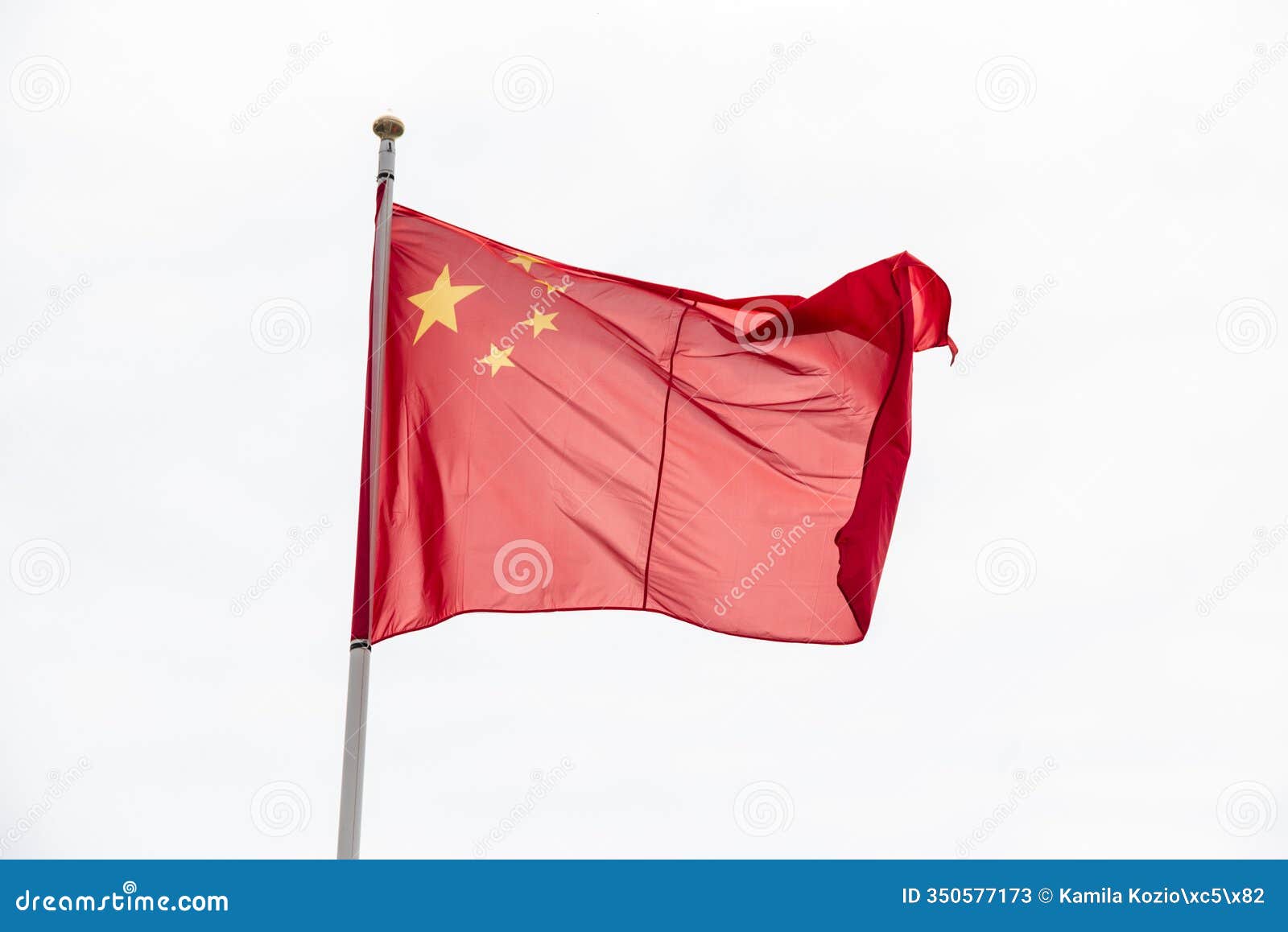 Chinese Flag Flying in the Wind Stock Image - Image of fight, freedom ...