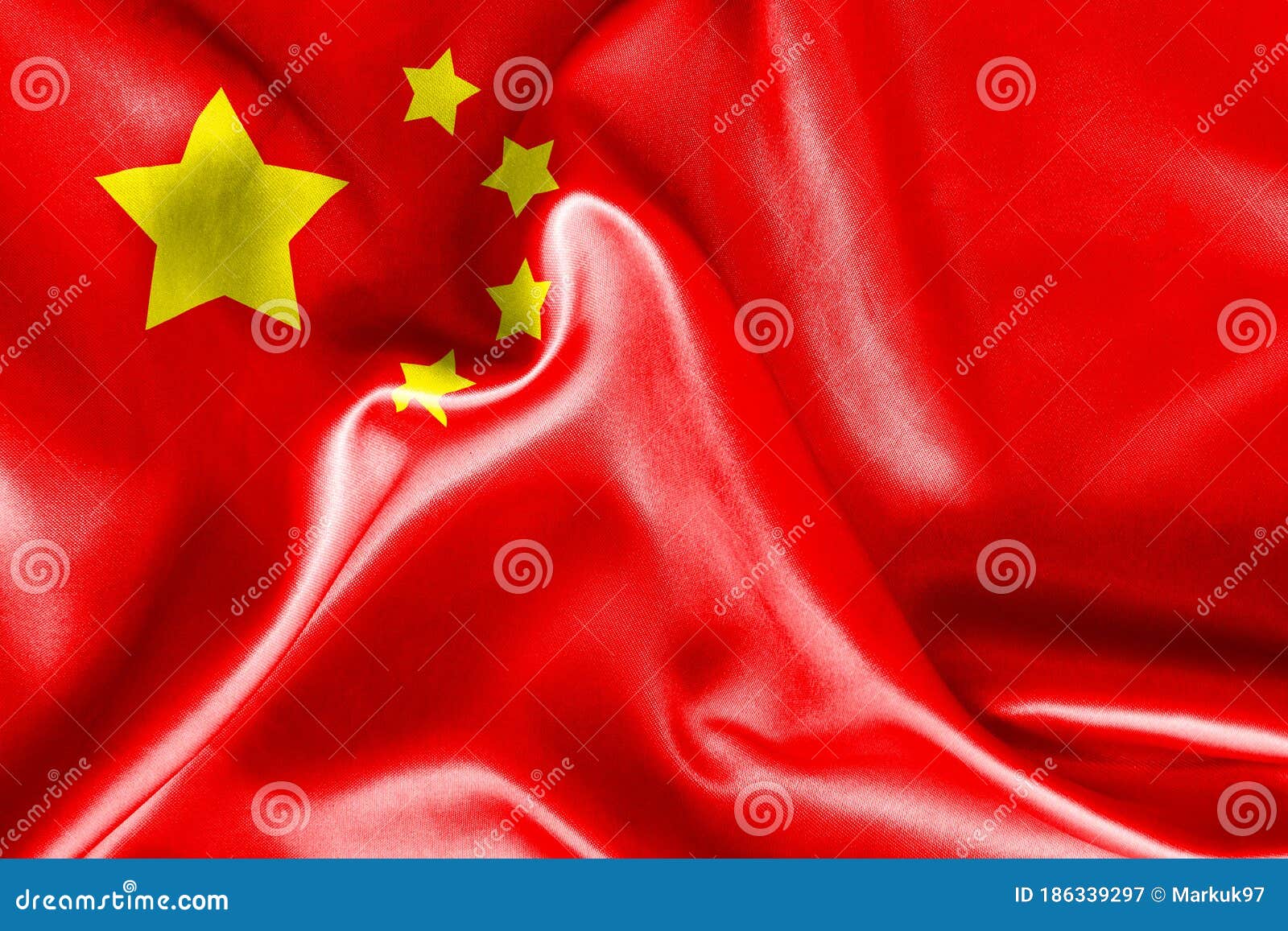 Chinese Flag Rippled Effect Illustration Stock Image - Image of color ...