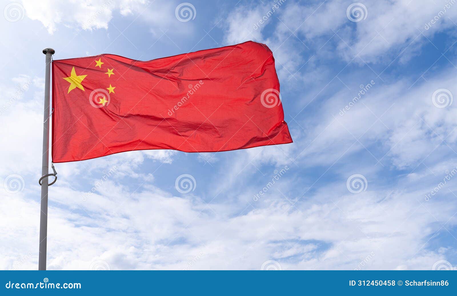Chinese Flag is Waving in Wind. China Symbol Stock Photo - Image of ...