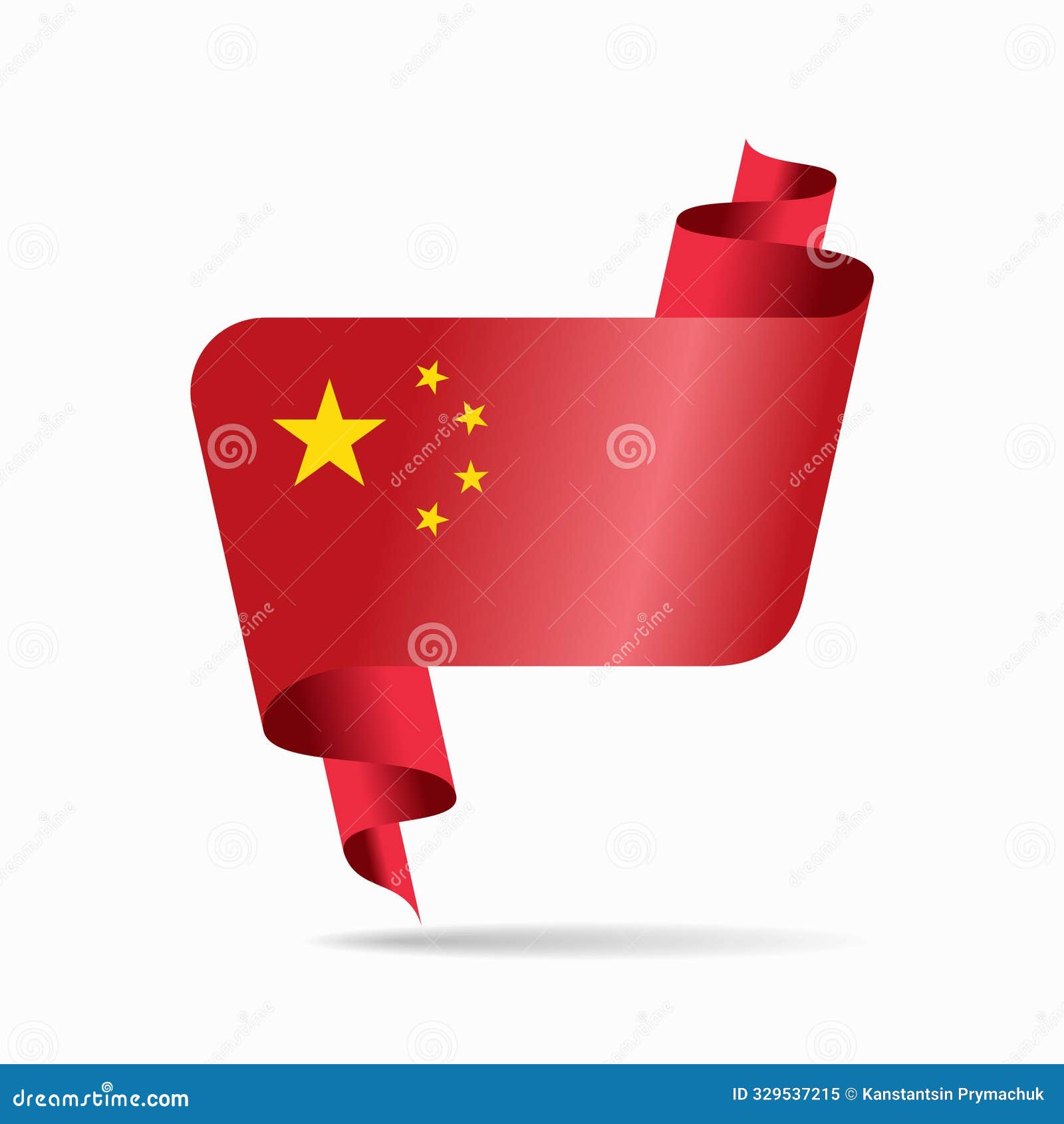 Chinese Flag Wavy Ribbon Background. Vector Illustration. Stock ...