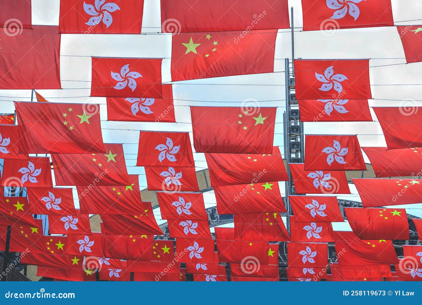 A Chinese Flags Hanging the Building, HK 1 OCT 2022 Editorial Stock ...