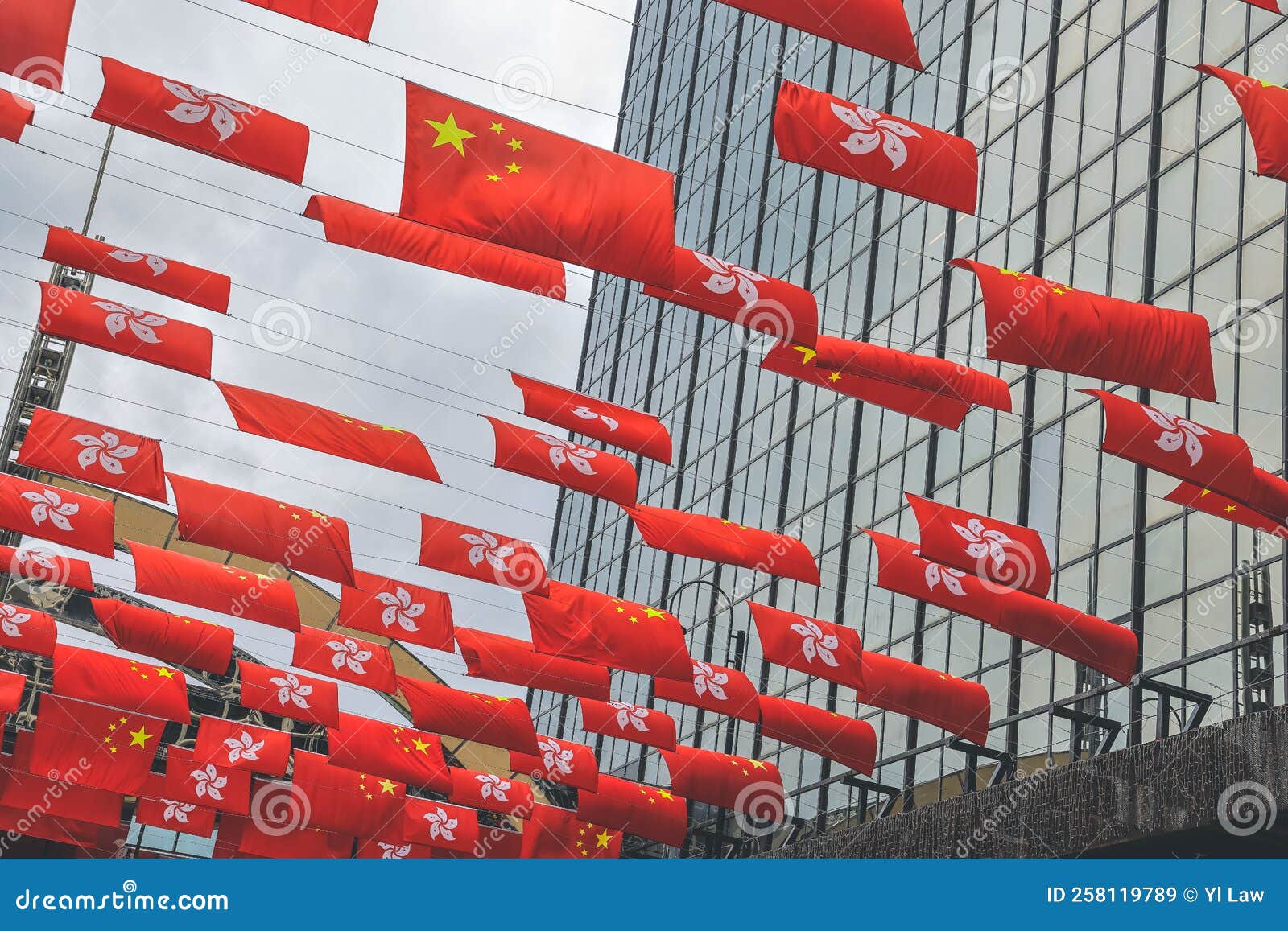 A Chinese Flags Hanging the Building, HK 1 OCT 2022 Editorial Stock ...