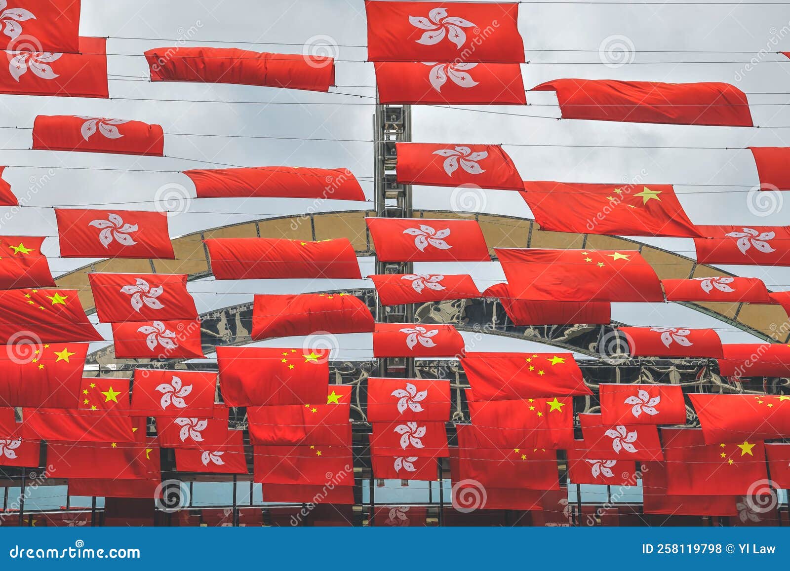 A Chinese Flags Hanging the Building, HK 1 OCT 2022 Editorial Stock ...