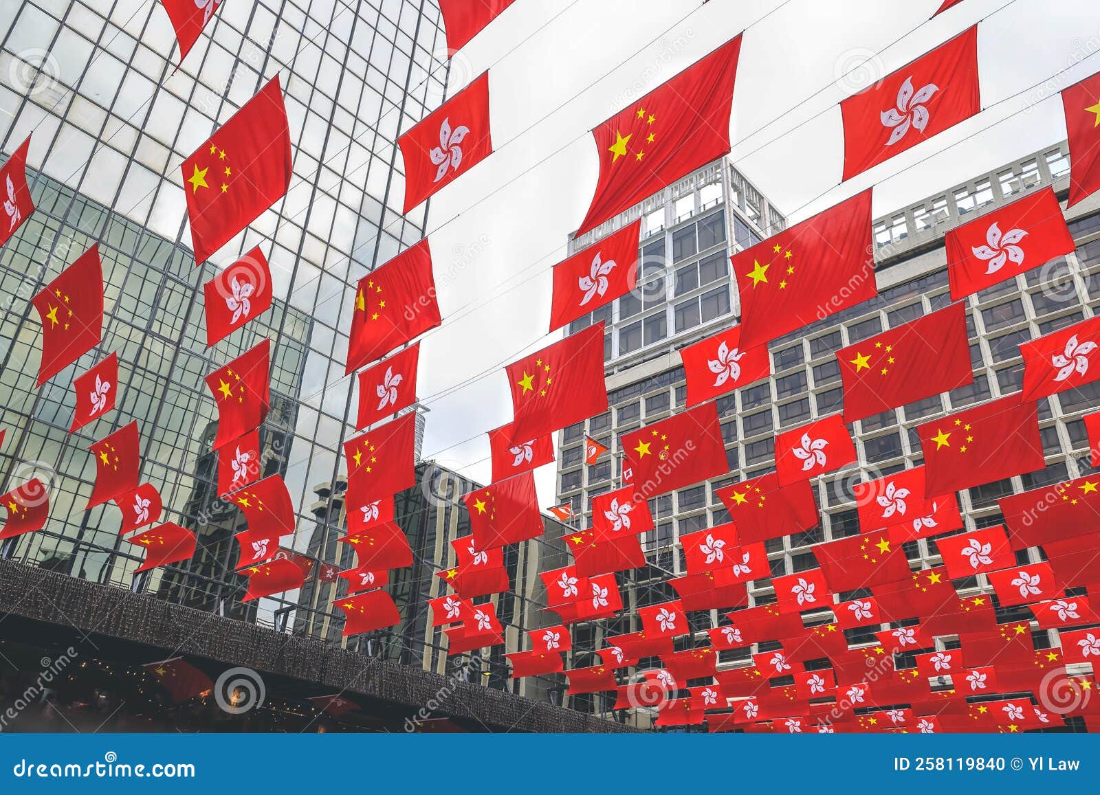 A Chinese Flags Hanging the Building, HK 1 OCT 2022 Editorial Image ...