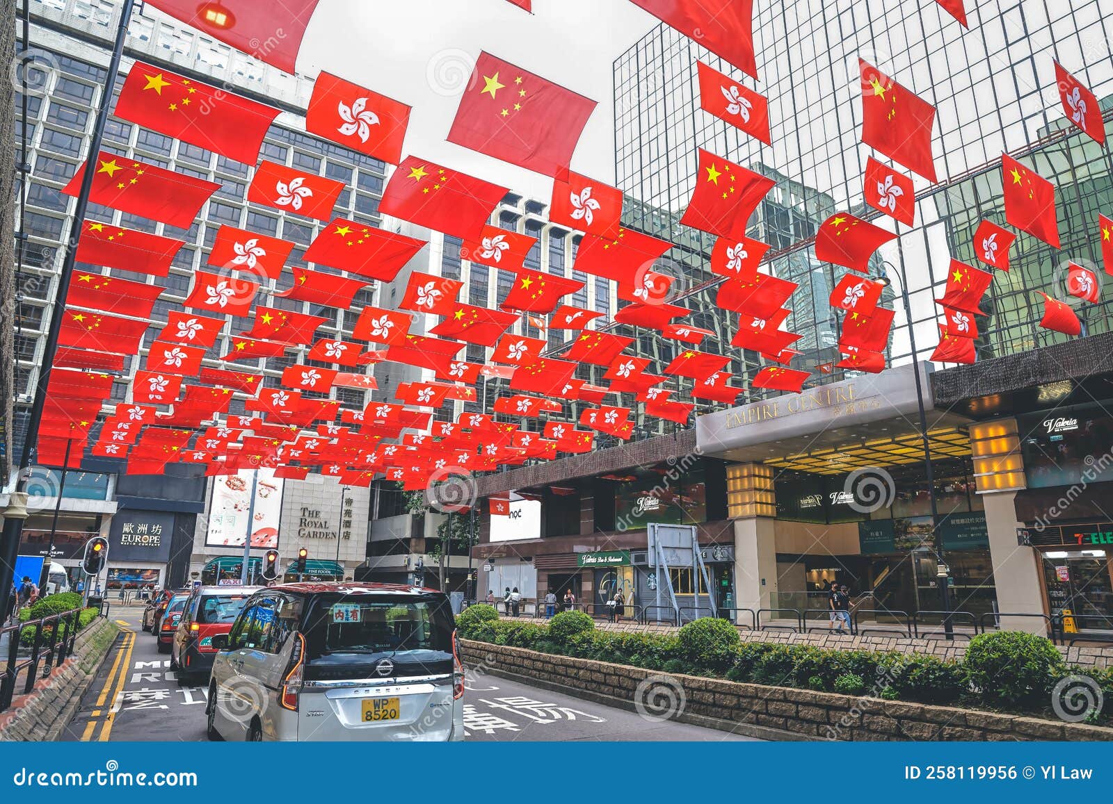 A Chinese Flags Hanging the Building, HK 1 OCT 2022 Editorial Photo ...
