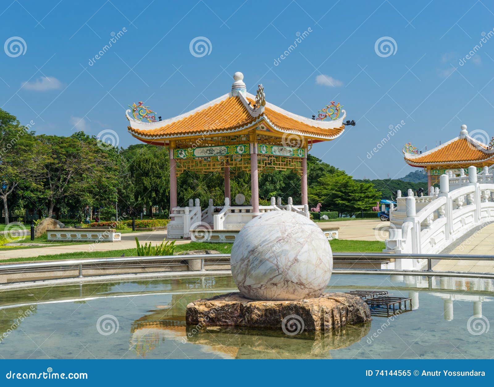 Chinese Floating Sphere for Good Luck Stock Image - Image of circle ...