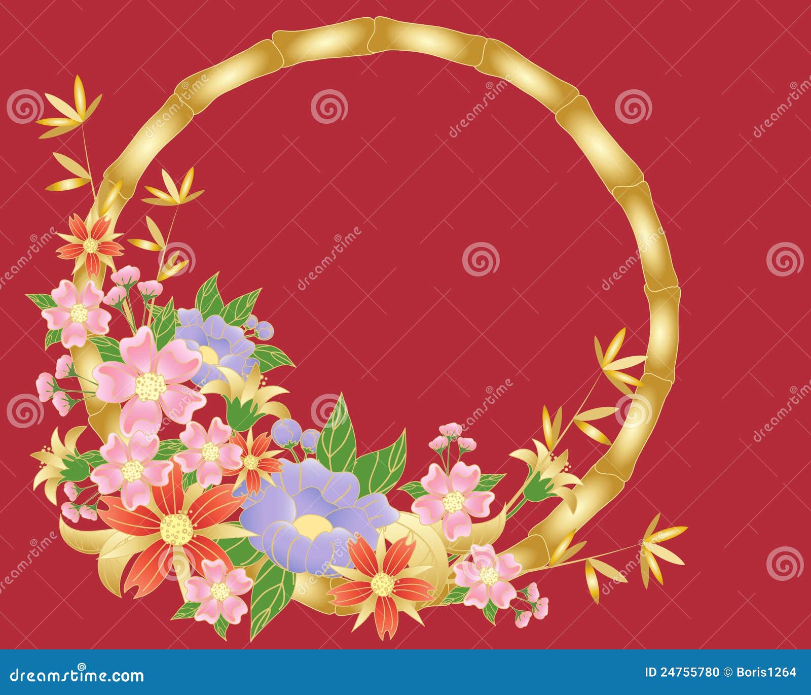 Chinese flower background stock vector. Illustration of blossom - 24755780