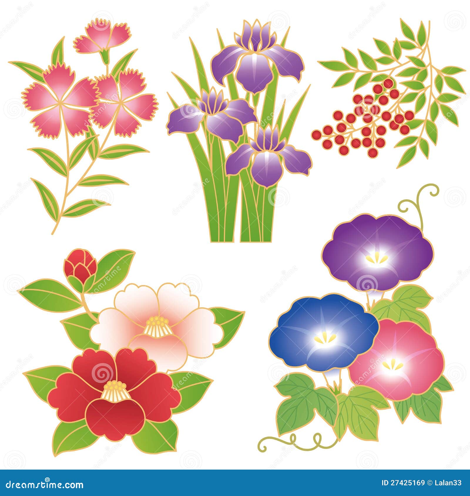 Chinese flowers stock vector. Illustration of chinese - 27425169