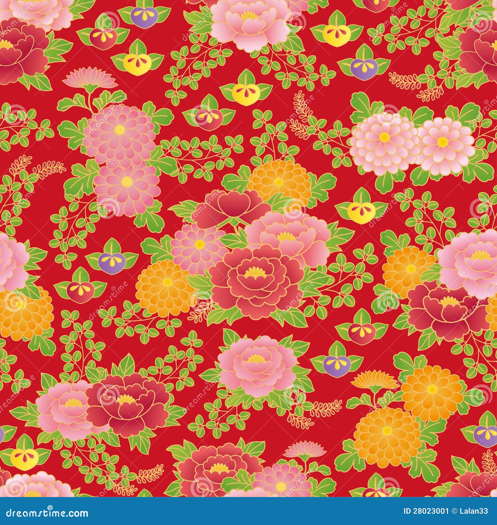 Chinese flowers background stock vector. Illustration of style - 28023001