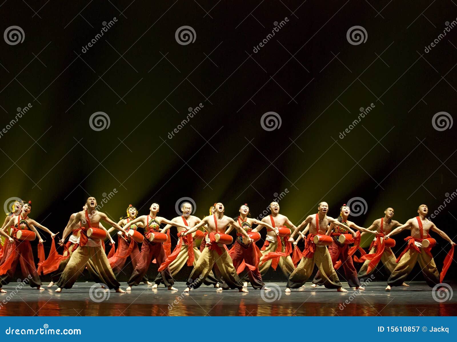 Chinese Folk Group Dance Show Editorial Photography - Image of drum ...