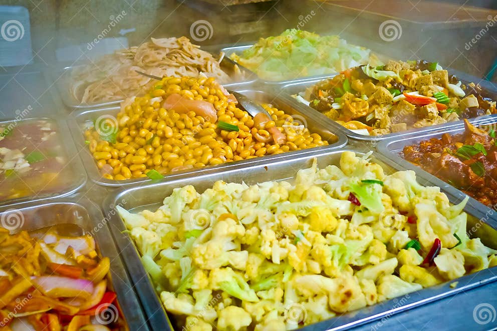 Chinese food buffet stock photo. Image of green, asian - 29429270
