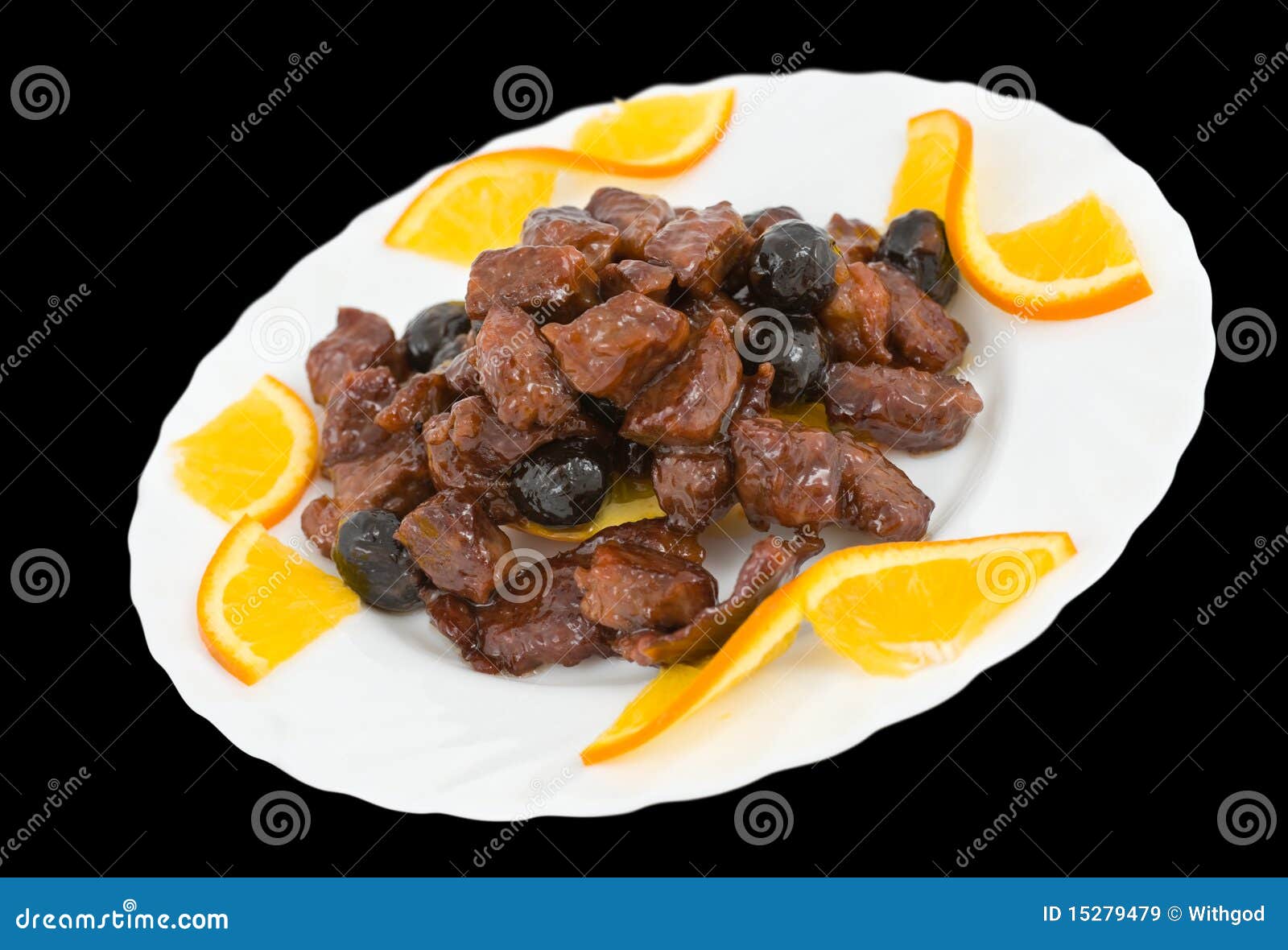 Chinese Food. Caramelized Meat with Prunes. Stock Image - Image of ...