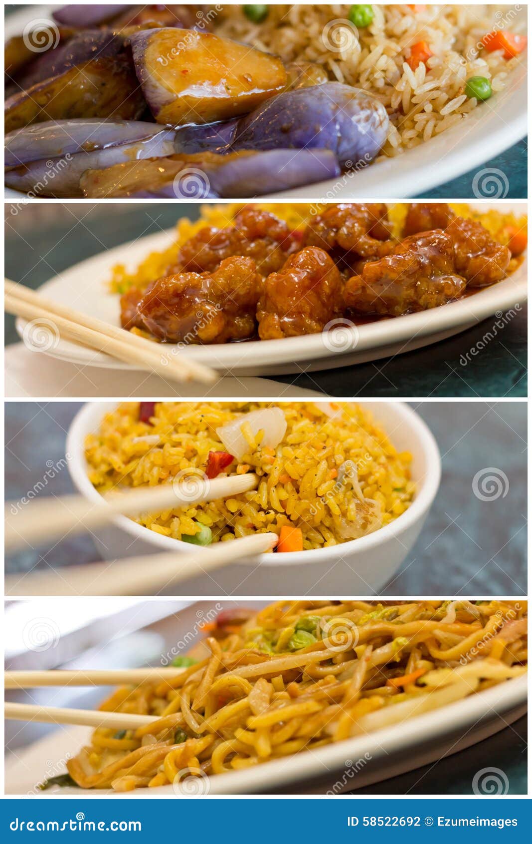 Chinese Food Collage stock photo. Image of chinese, tsos - 58522692