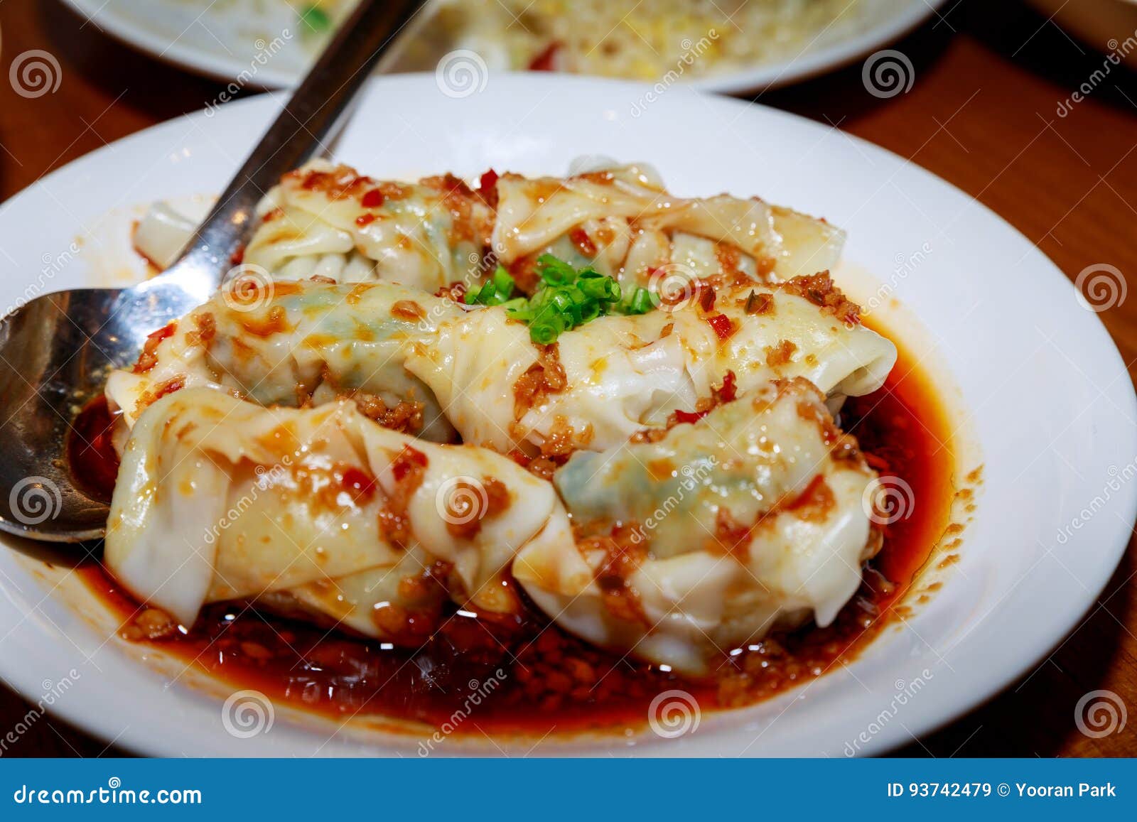 Chinese Food - Dim Sum with Red Source Stock Image - Image of basket ...