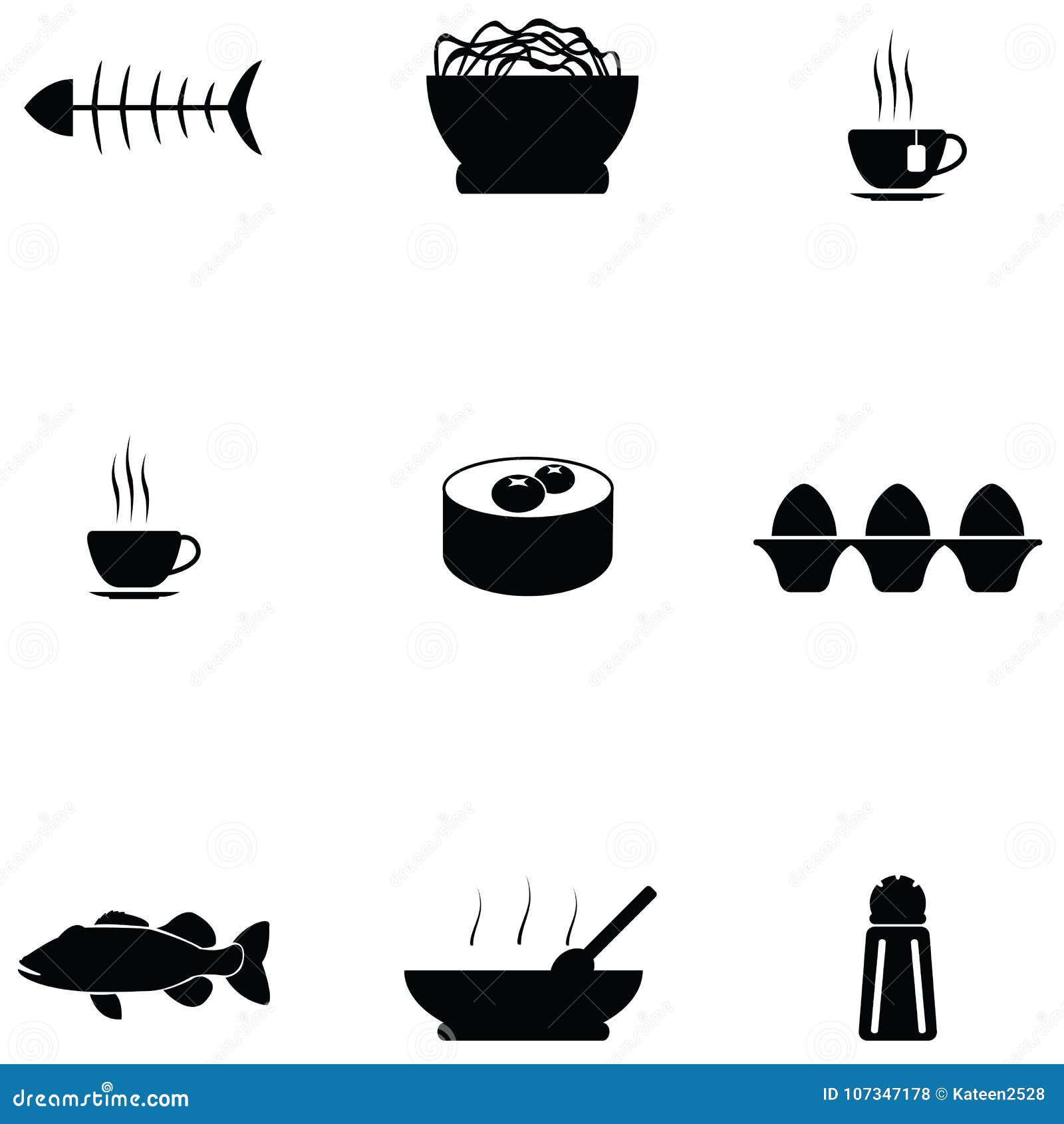 Chinese food icon set stock vector. Illustration of chinese - 107347178