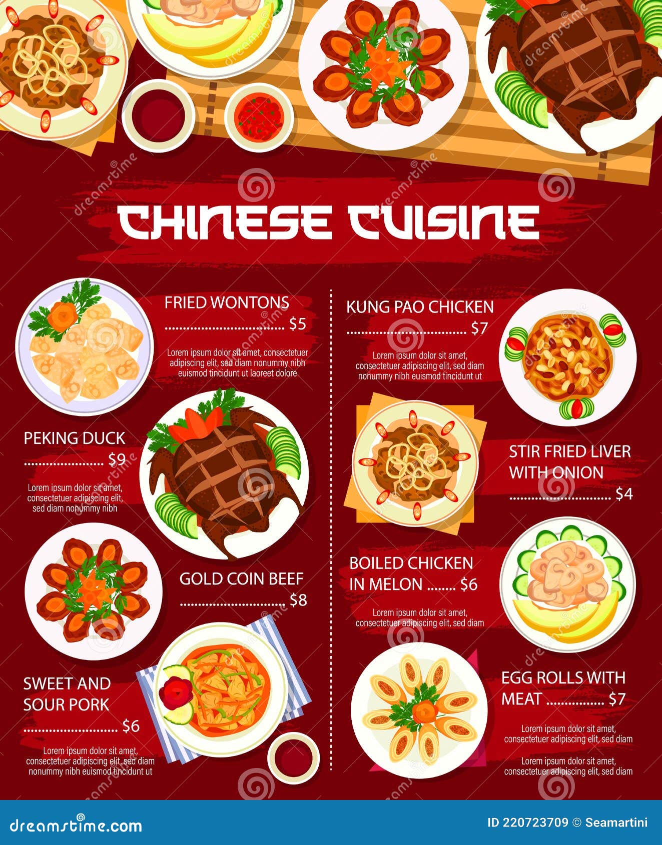 Chinese Food Menu, Restaurant Lunch, Dinner Poster Stock Vector ... Chinese Food Menu, Restaurant Lunch, Dinner Poster Stock Vector ...