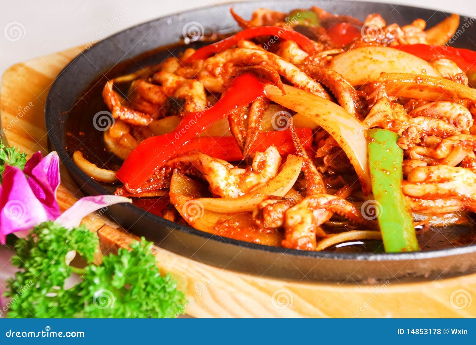 Chinese Food -onion Fried Squid Stock Photo - Image of squid, healthy ...