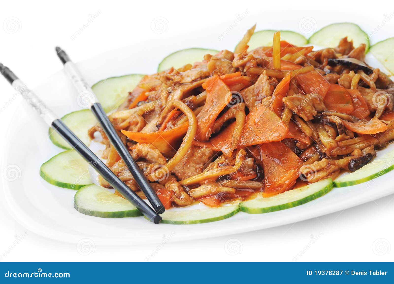 Chinese Food on Plate Close Up Stock Image - Image of malaysian, celery ...