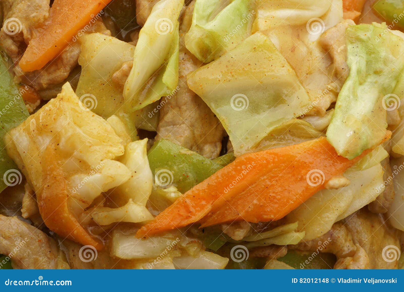 Chinese Food. Pork with Curry and Vegetables Stock Photo - Image of ...