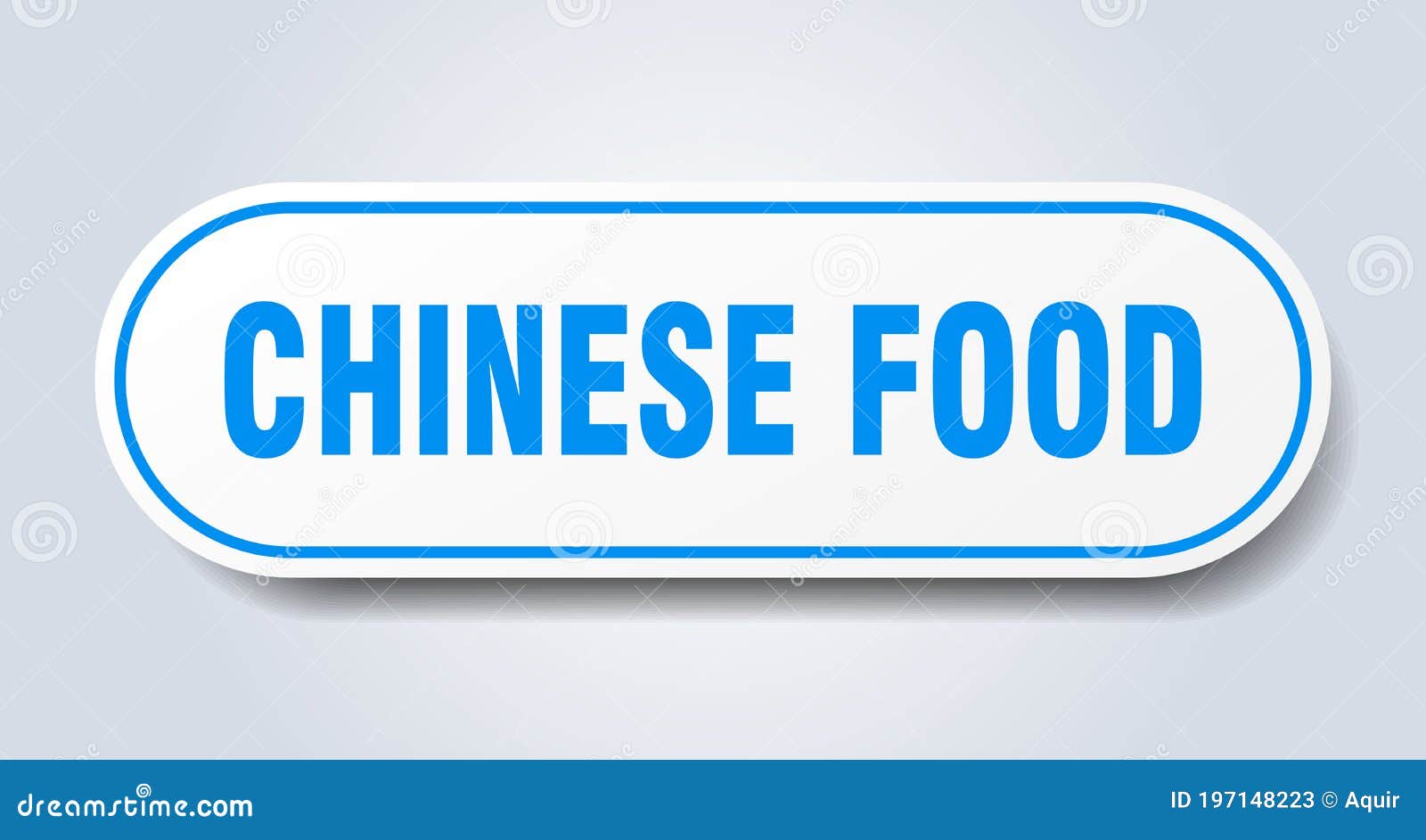 Chinese Food Sign. Rounded Isolated Button. White Sticker Stock Vector ...