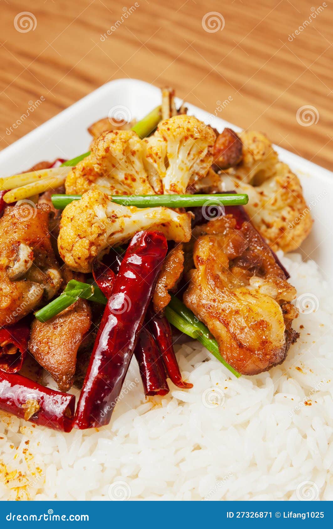 Chinese Food - Spicy Chicken and Cauliflower Stock Image - Image of ...