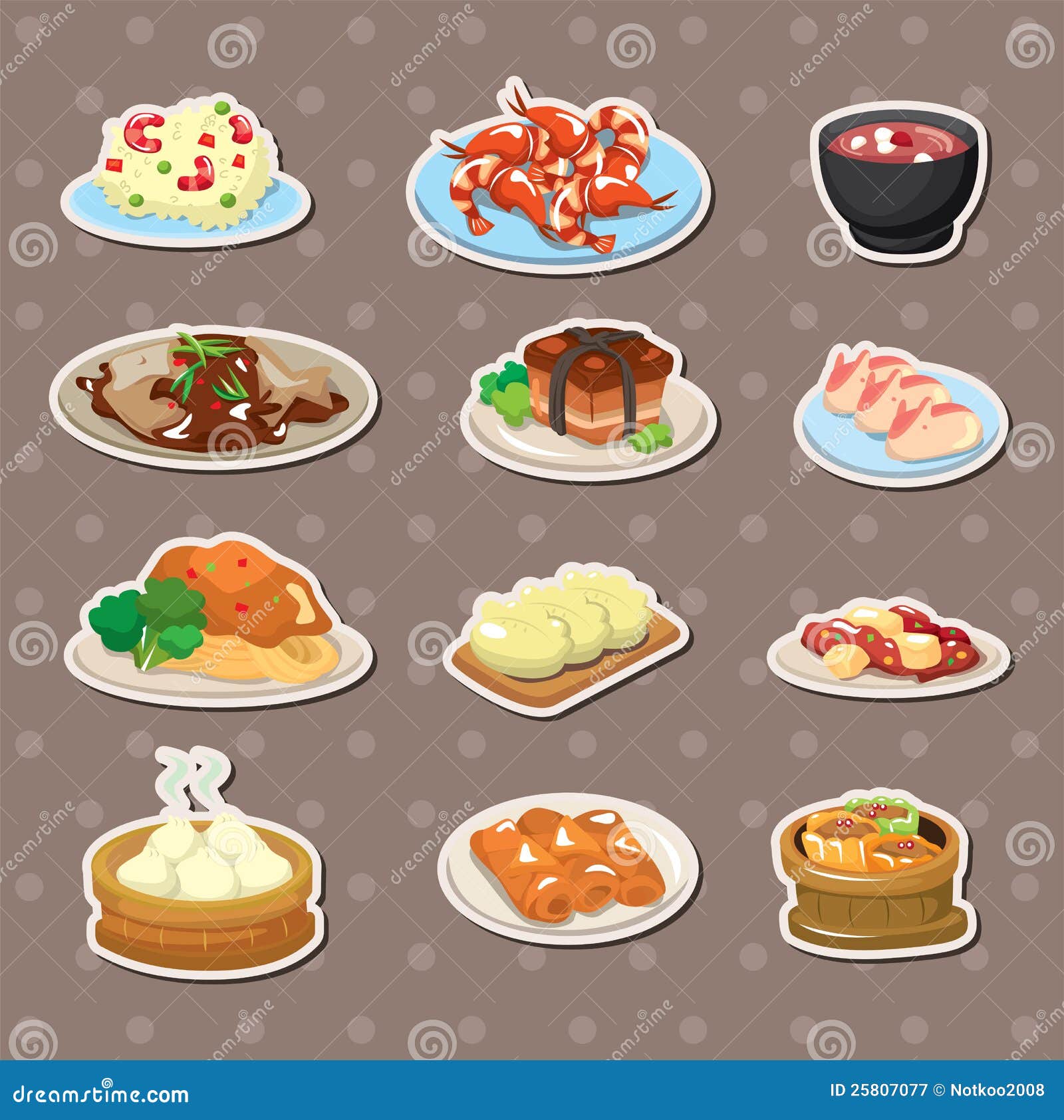 Chinese food stickers stock vector. Image of cuisine - 25807077