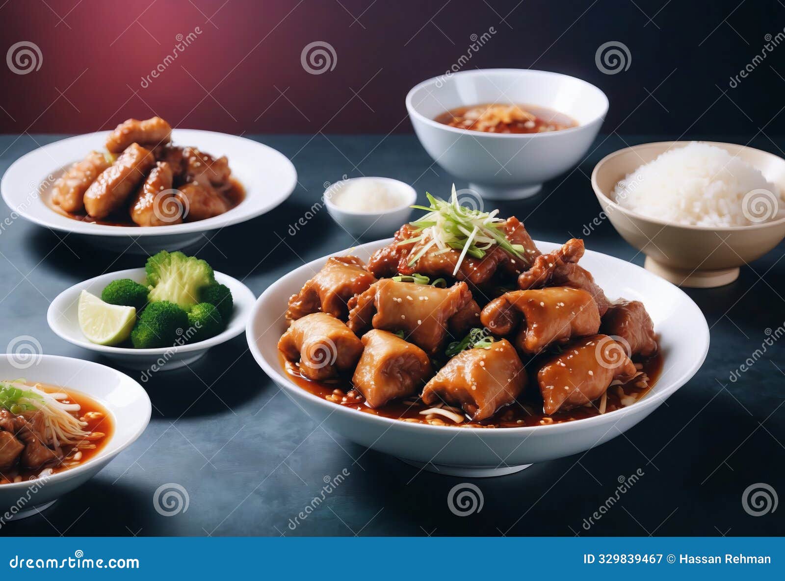 Chinese food on the table stock illustration. Illustration of asian ...