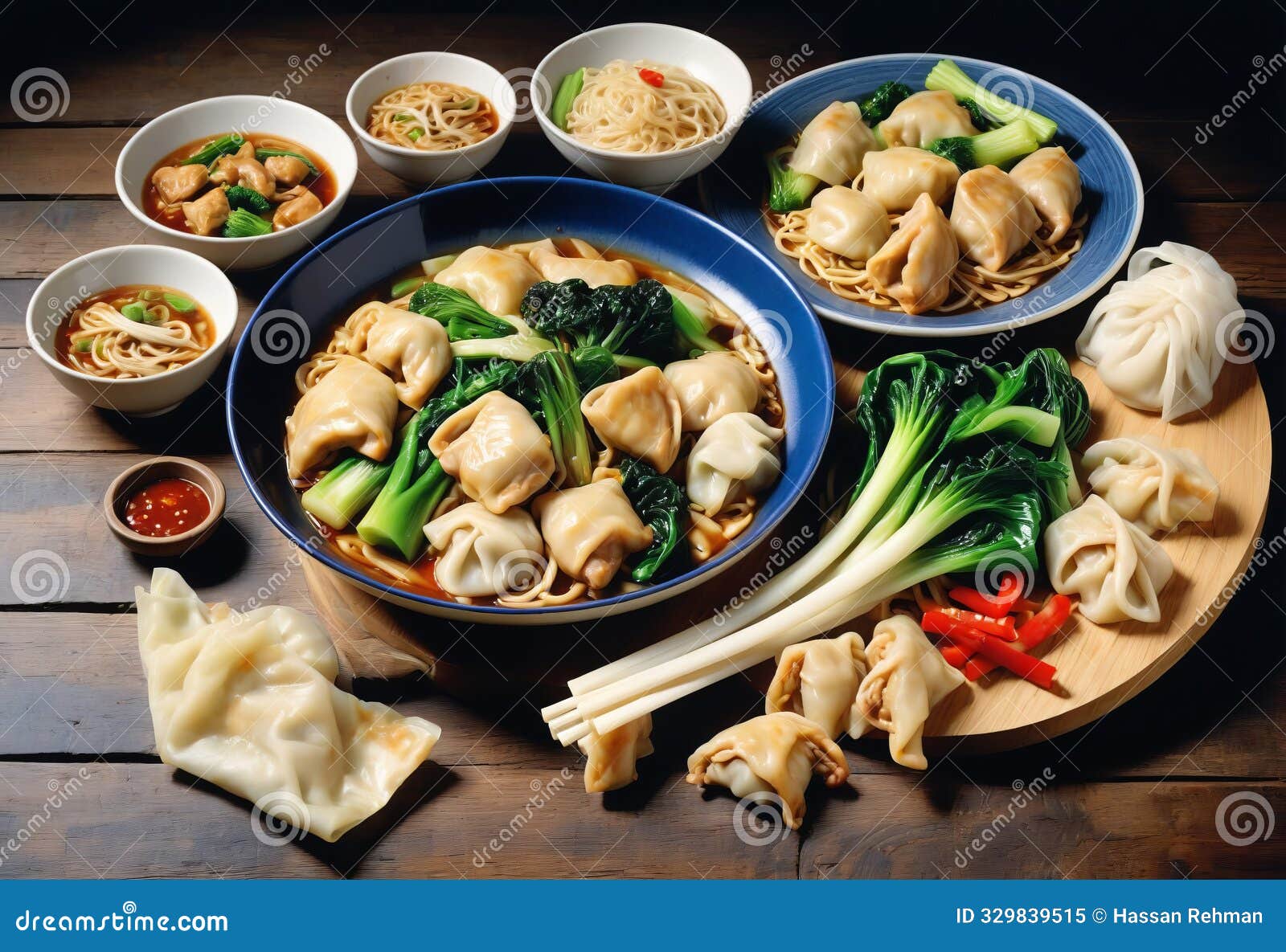 Chinese food on the table stock illustration. Illustration of recipes ...