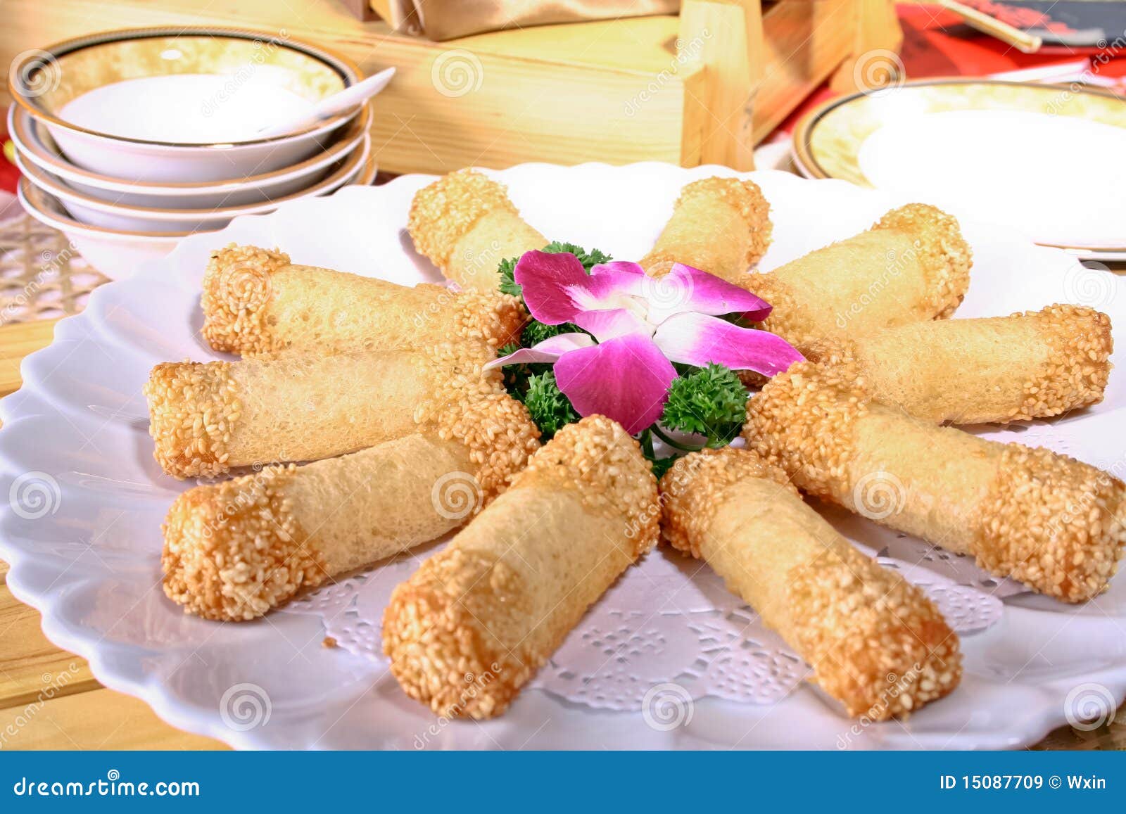 Chinese food- taro rolls stock image. Image of cooking - 15087709