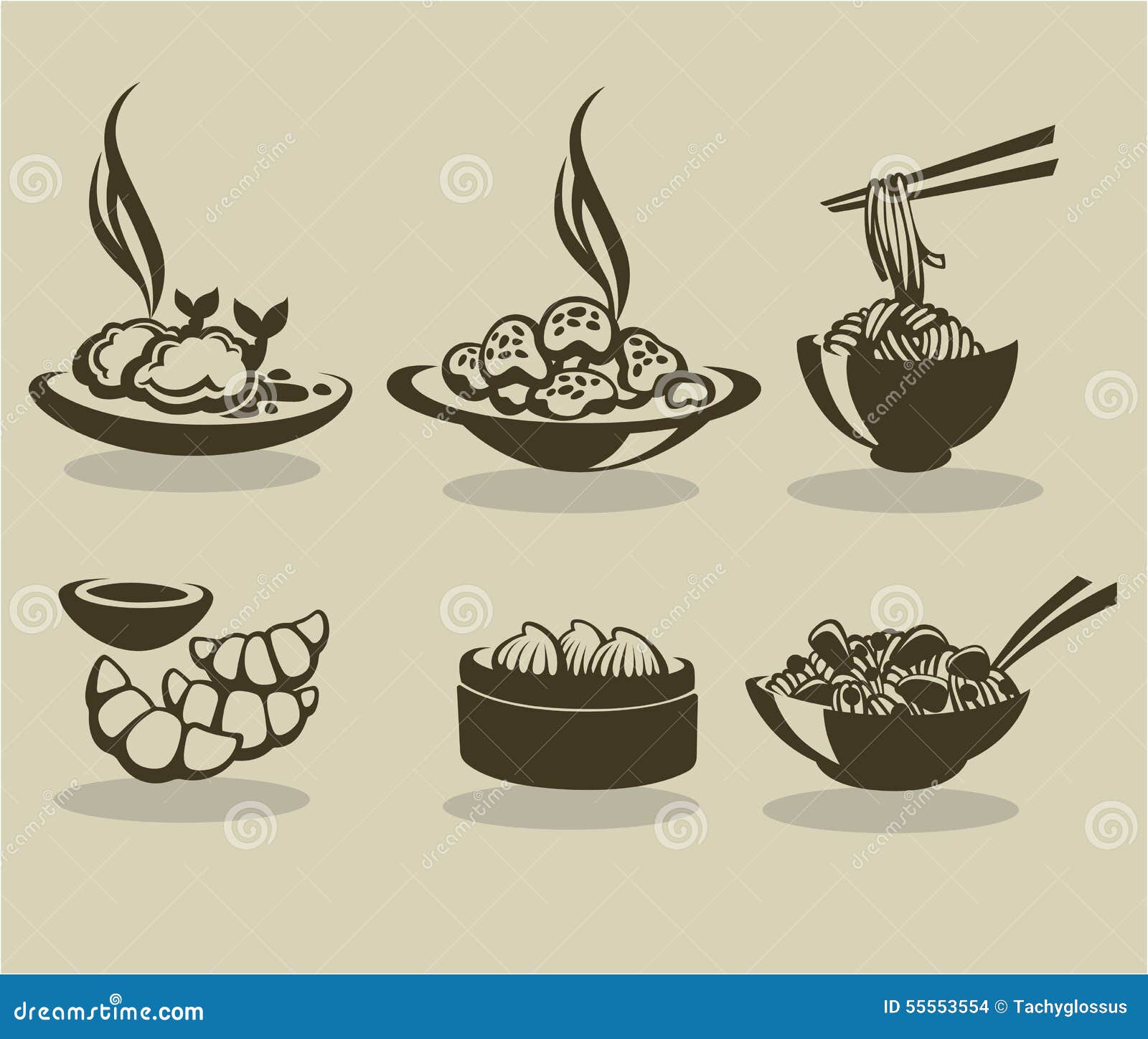 Chinese food stock vector. Illustration of life, chicken - 55553554