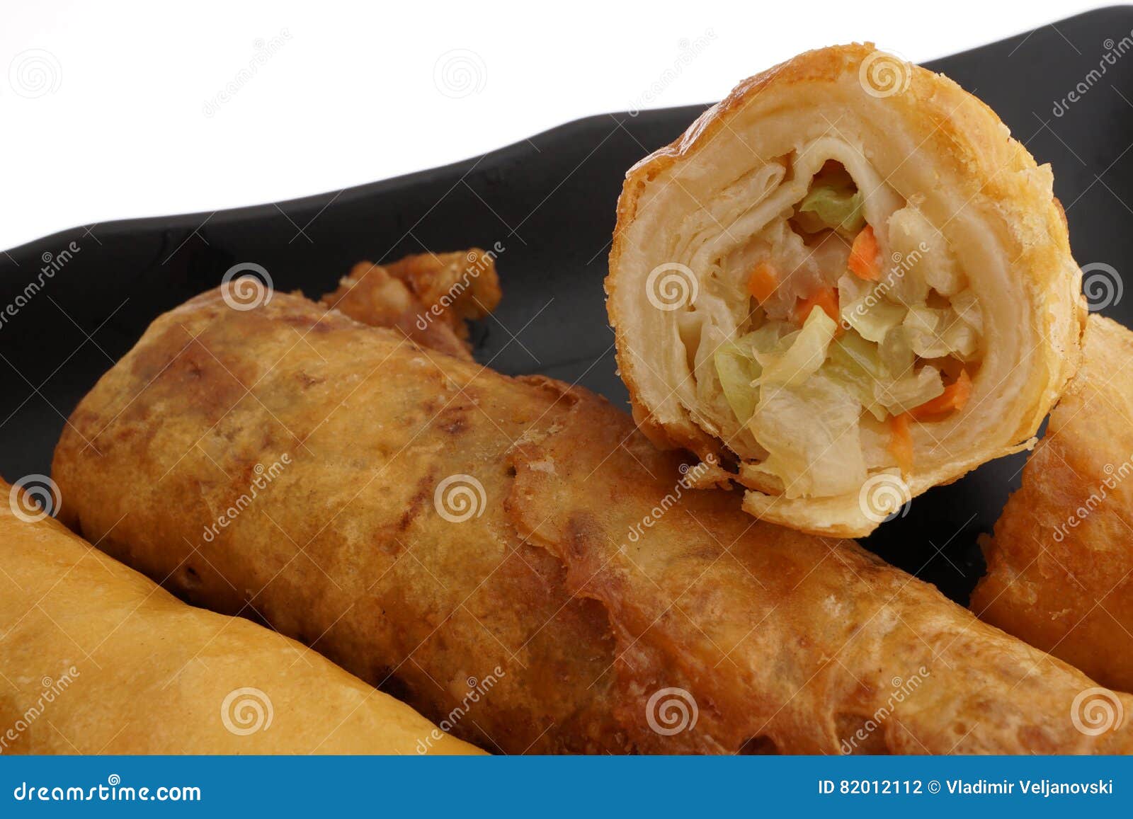 Chinese Food. Vegetable Spring Rolls Stock Photo - Image of lunch ...