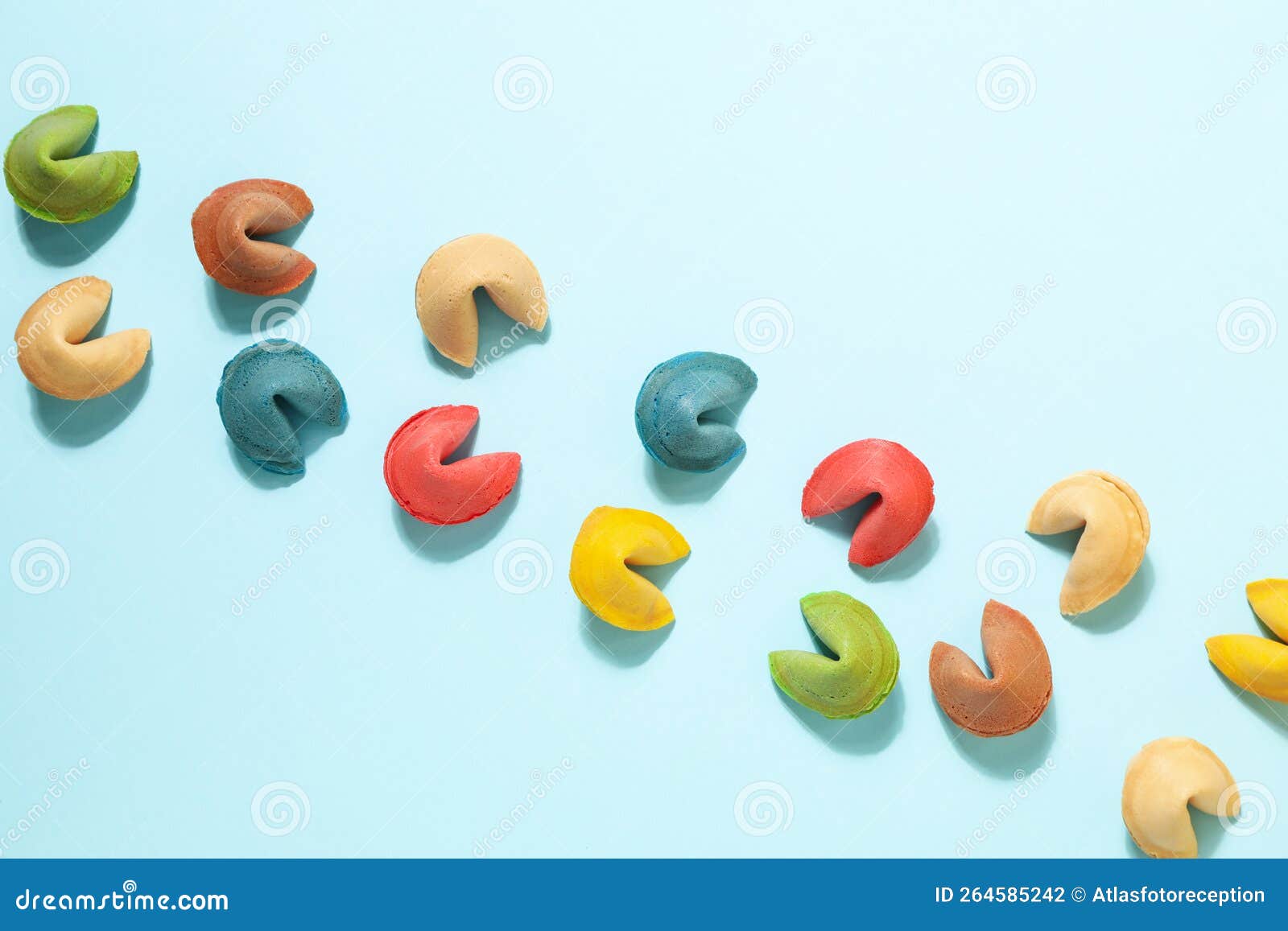 Chinese Fortune Cookies with Prediction Words, Top View Stock Photo ...