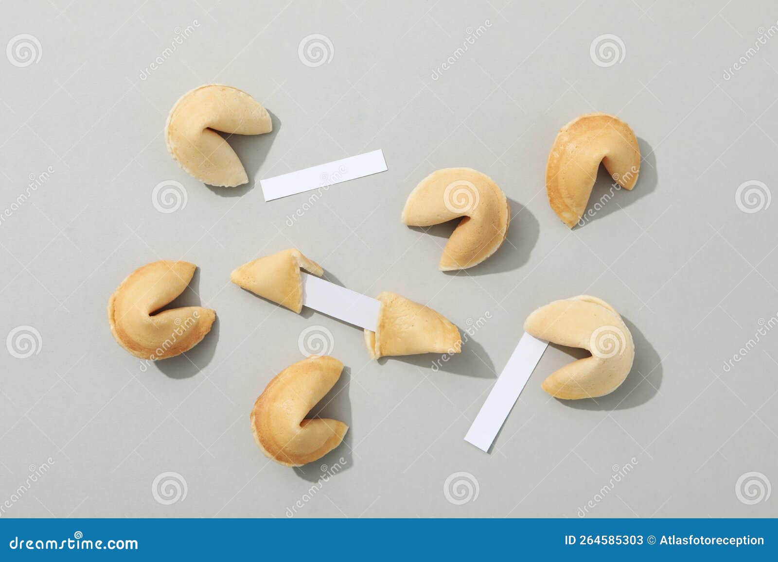 Chinese Fortune Cookies with Prediction Words, Top View Stock Image ...