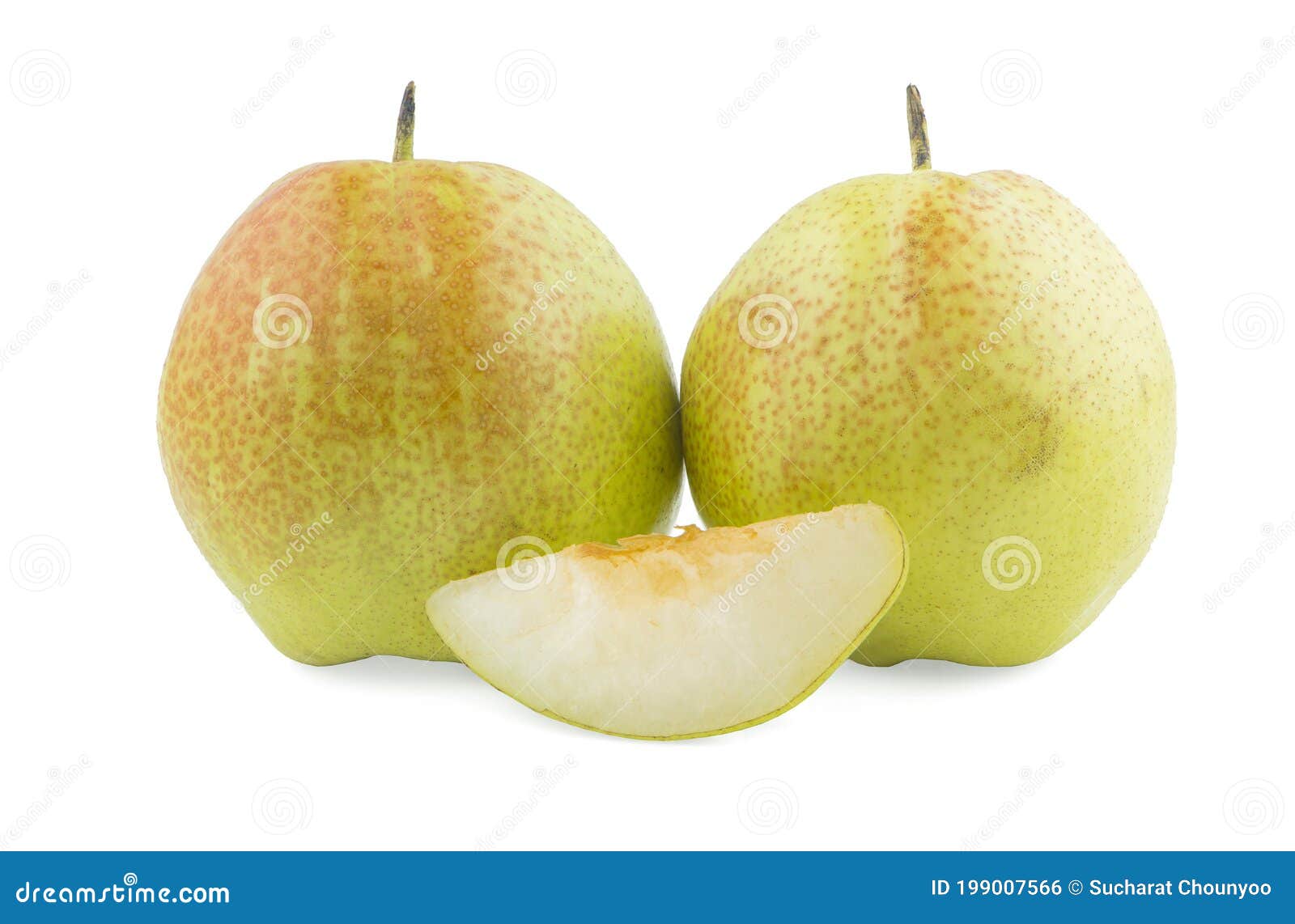 Chinese Fragrant Pear an Isolated on White Background Stock Photo ...