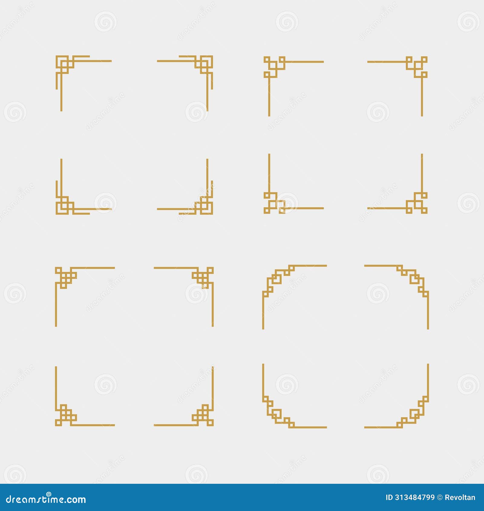 Chinese frame corner set stock vector. Illustration of china - 313484799