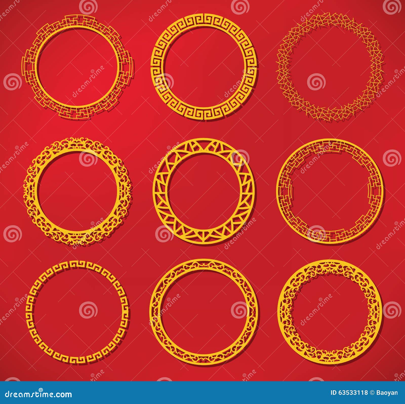 Chinese frame stock vector. Illustration of floral, flower - 63533118