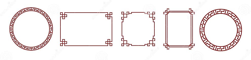 Chinese Frame Vector Design. Circle and Square Border. Stock ...