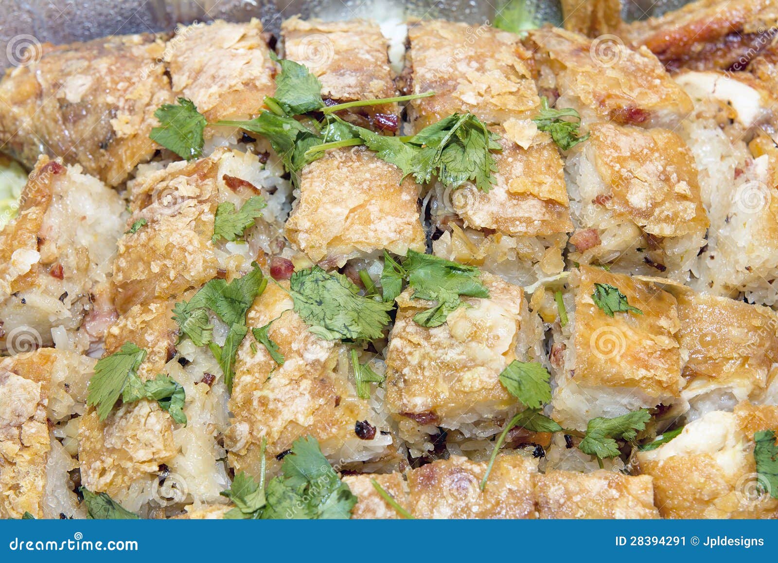 Chinese Fried Chicken Stuffed with Glutinous Rice Closeup Stock Image ...