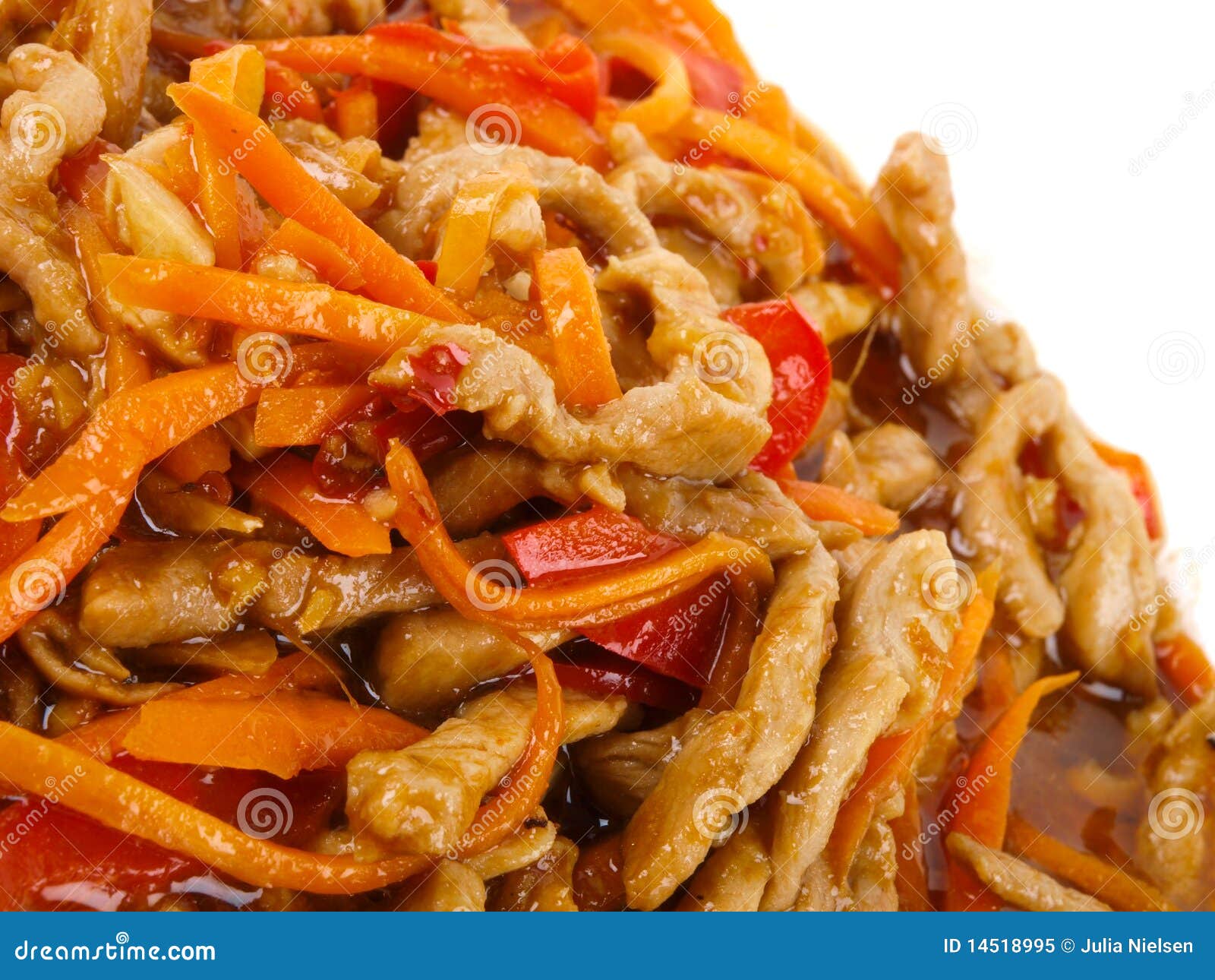 Chinese fried pork meat stock image. Image of garnish - 14518995