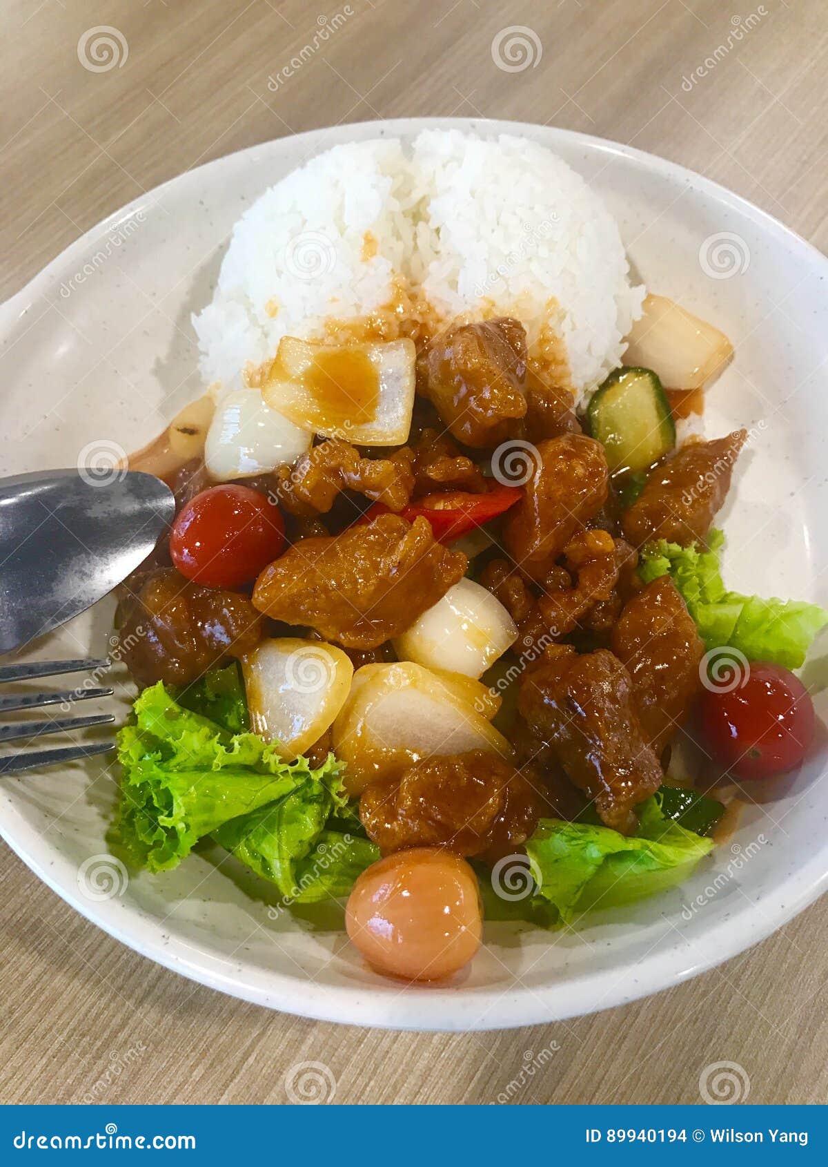 Chinese fried-pork rice stock photo. Image of chinese - 89940194