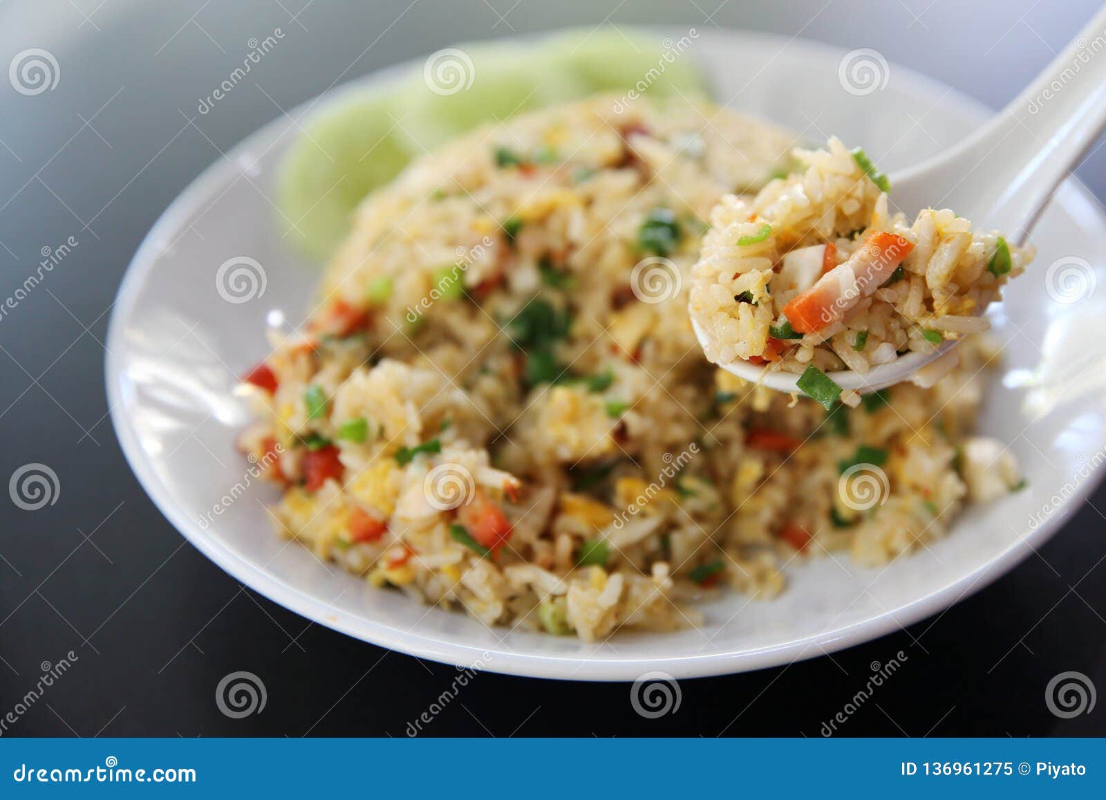 Chinese Fried Rice with Pork and Vegetables Stock Image - Image of pork ...