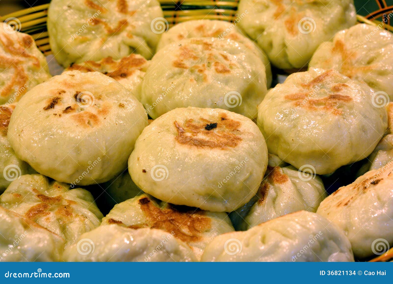 Chinese fried stuffed bun stock photo. Image of delicious - 36821134