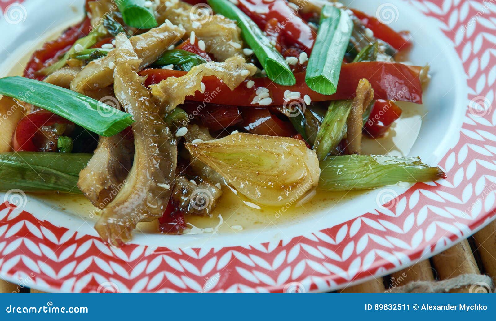 Chinese Fried Tripe stock image. Image of meat, greens - 89832511