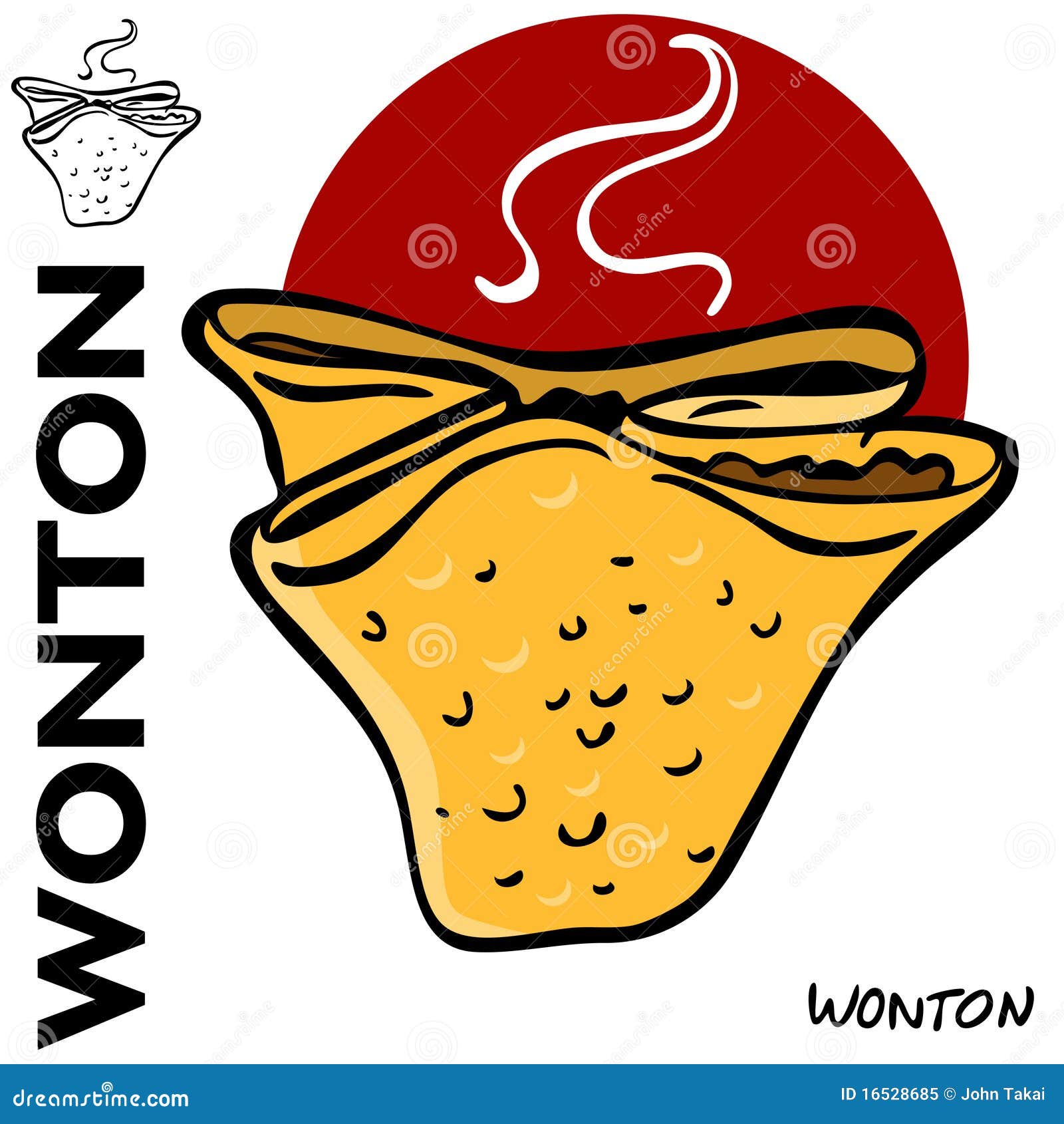 Chinese Fried Wonton stock vector. Illustration of china - 16528685