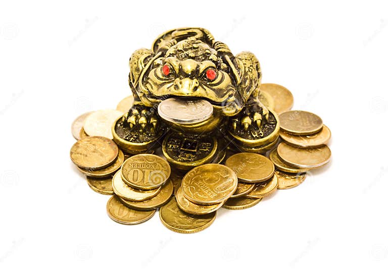 Chinese frog with coins stock image. Image of coin, good - 18035157