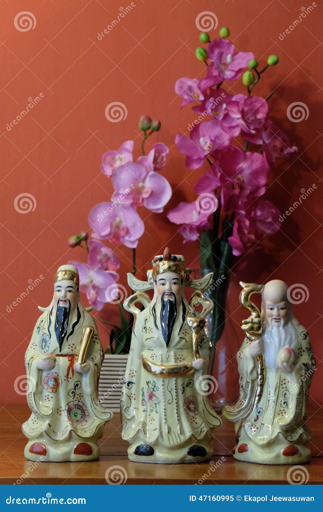 Chinese Fu Lu Shou stock afbeelding. Image of rijk, geloof - 47160995